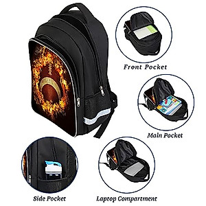 P ELEGANT PROTECTION American football 3D Print Luminous School Backpack, Personalized Lightweight Students Schoolbag for Teens Kids