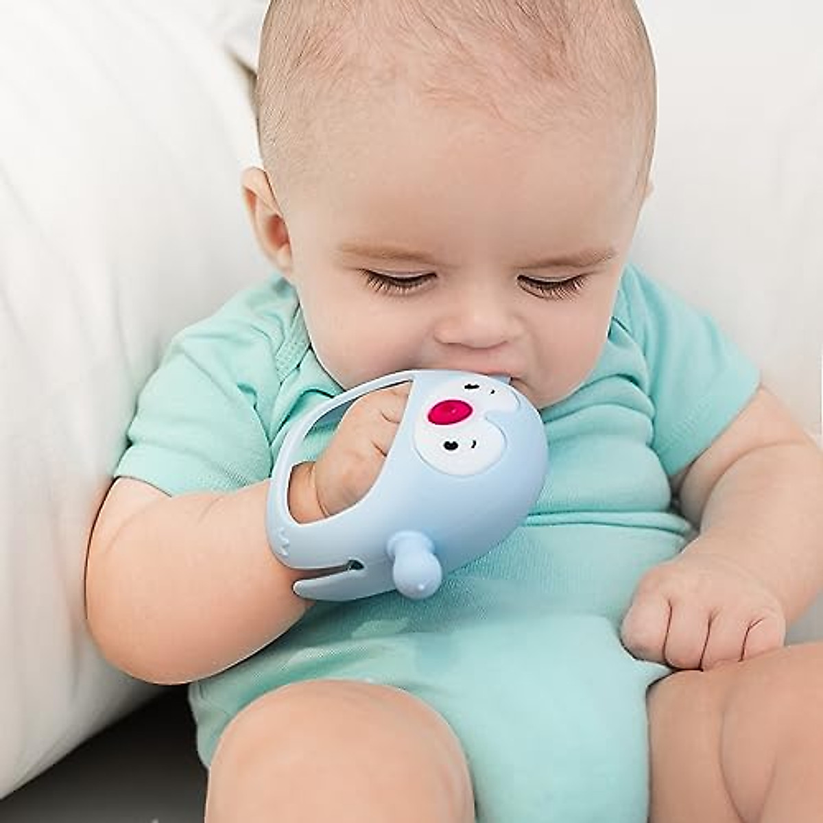 Kiddie Dream Penguin Soothing Baby Teething Toy, Teething Toys for Babies 0-6 Months, Baby Toys 0-3 Months, Newborn Toys, Baby Teether, Baby Must Haves, Durable and Non-droppable (Light Blue)