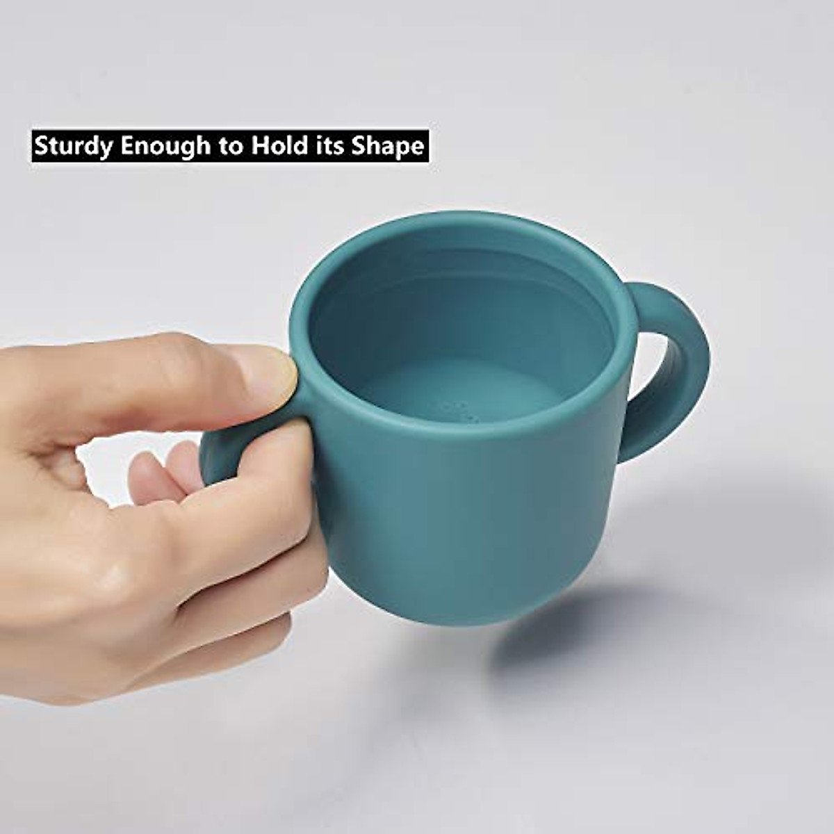 Silicone Training Cup for Infants, Toddler Learning Cup with Two Handles, Baby Open Cup 5oz, 6months+ (pink)