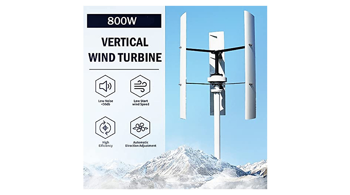 800W Wind Turbine Generator - Efficient VAWT for Off-Grid