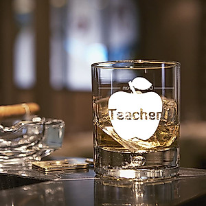 AGMdesign, Funny Double sided Good Day Bad Day Don't Even Ask Teacher Whiskey Glasses Gift for Teacher's, educator, teaching team