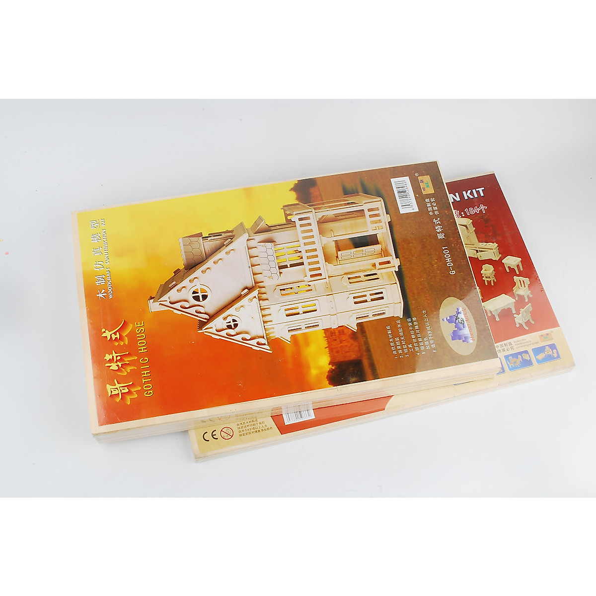 NWFashion 17" Wooden Dream Dollhouse 2 Floors with Furnitures DIY Kits for Christmas Party Dollouse (Gothic Furnitures Sets)