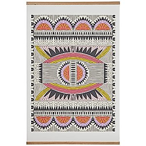 Amazon Brand – Rivet Tribal Multi-Color Art Print with Oak Hanger, 18" x 24"