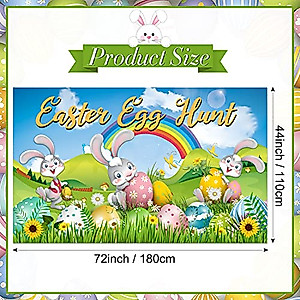 Easter Banner Easter Party Decorations Easter Egg Hunt Backdrops Banner Photo Backgrounds for Photography Photoshoot Kids Birthday Party Supplies 72 x 44 Inches