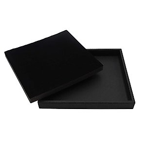 N'icePackaging 2 Qty Black Plastic Jewelry Tray w/Midnight Black 36 Ct Ring Foam Insert Companion - Half Tray Size 7.25" x 8.25" x 1"