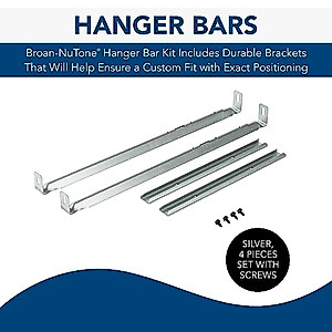 Broan-NuTone MHB4 Hanger Bar Set for InVent Series Bath Exhaust Fans, Silver, Steel, 4 Pieces