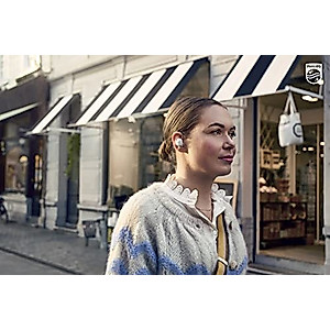 Philips T4556 True Wireless Headphones with Active Noise Canceling (ANC) and IPX4 Water Resistance, White