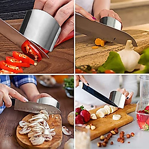 6 Pcs Finetaur ​Finger Guards for Cutting, Finger Protector for Cutting Food, Stainless Steel Finger Guard for Cutting Vegetables, Finger Protectors for Dicing and Slicing (Single Finger)