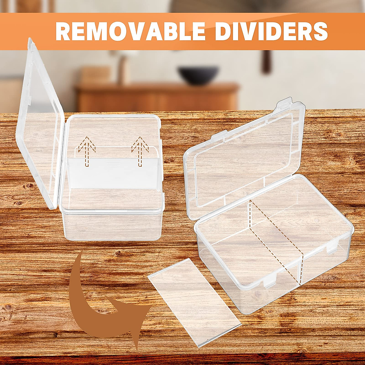 300 Card Storage Box Compatible with MTG TCG Clear Plastic Trading Card Storage Box with Removable Divider Hard Trading Deck Card Box for Baseball Football Game Card Organizer Collector (2 Pcs)