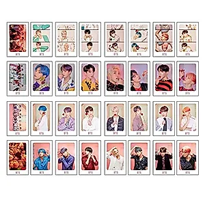 32Pcs Map Of The Soul New Album Lomo Card Set Photo Postcard Set with 5 Photo Clips 2 Meter String 1 3D Sticker