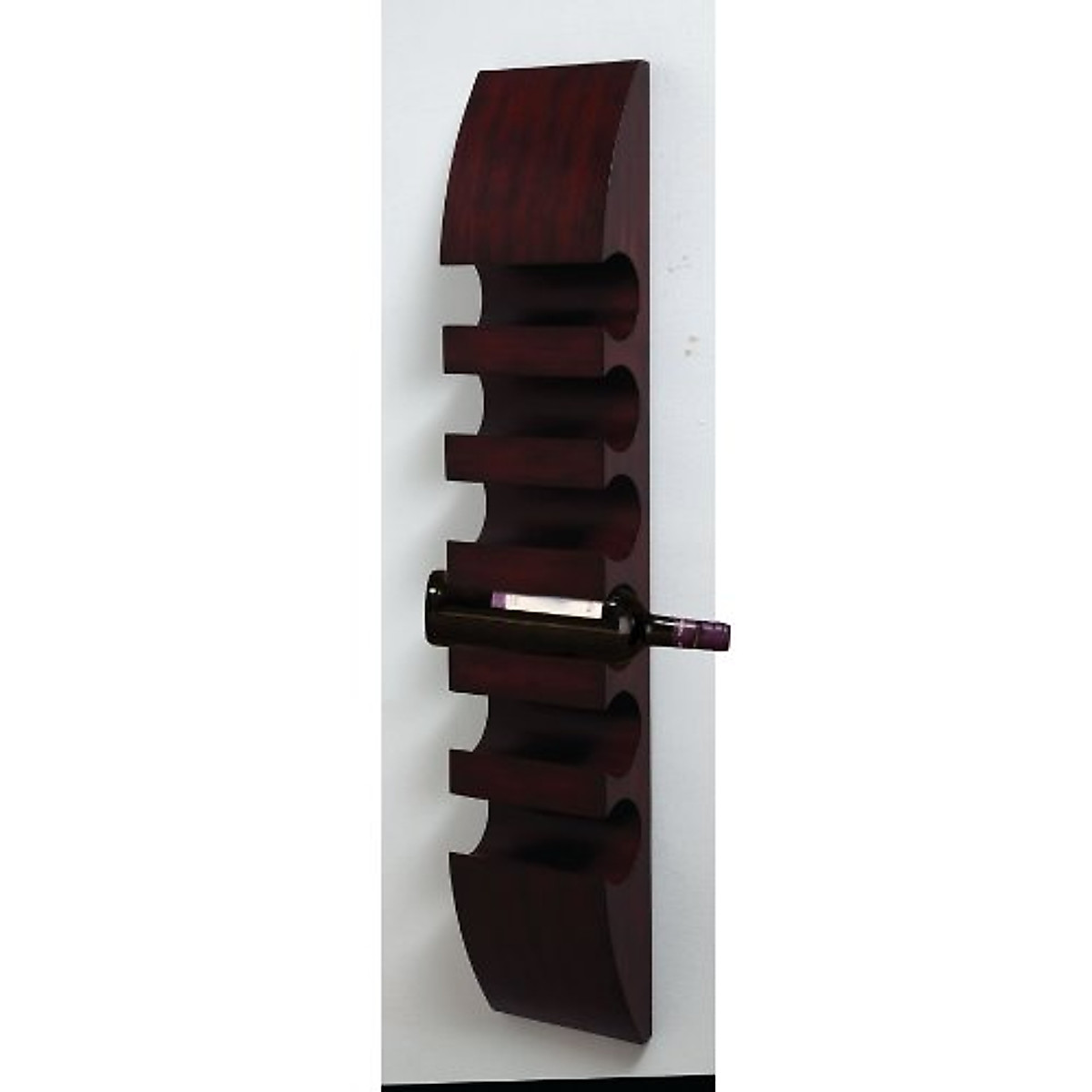 Cape Craftsmen Wooden Wine Bottle Holder Rack Easy to Install Wall Mounted Design, Golds 6 bottles, 3 Feet.