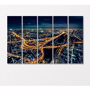Bangkok Cityscape at Night Thailand Canvas Print 1 Panel / 36x24 inches