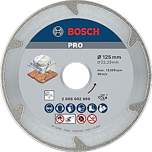 Bosch 2608602690 Diamond Cutting Disc Best for Marble, 125mm Ø, 22.23mm x 2.2mm x 3mm, Silver/Grey