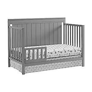 Oxford Baby Lazio 4-in-1 Convertible Crib, Dove Gray, GreenGuard Gold Certified