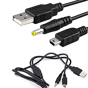Skywin PSP Charger Cable 6 Feet 2-in-1 Replacement Charger Cable Compatible with PlayStation Portable PSP 1000 2000 3000 and PS3