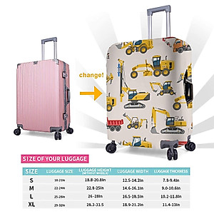 YouQu Excavator Truck Loader Travel Suitcase Cover, Boy's Toy Washable Luggage Cover S - Fits 18-21 inch luggage(No Suitcase)