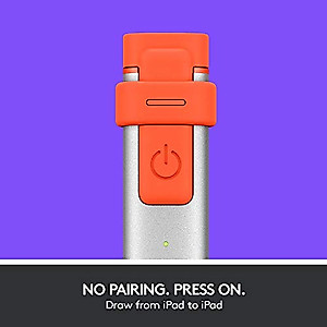 Logitech Crayon Digital Pencil for iPad Pro 12.9-Inch (5th, 6th Gen), iPad Pro 11-Inch (2nd, 3rd, 4th gen), iPad (7th, 8th, 9th and 10th Gen), iPad Air (3rd, 4th, 5th Gen), iOS 12.2 & Above - Orange