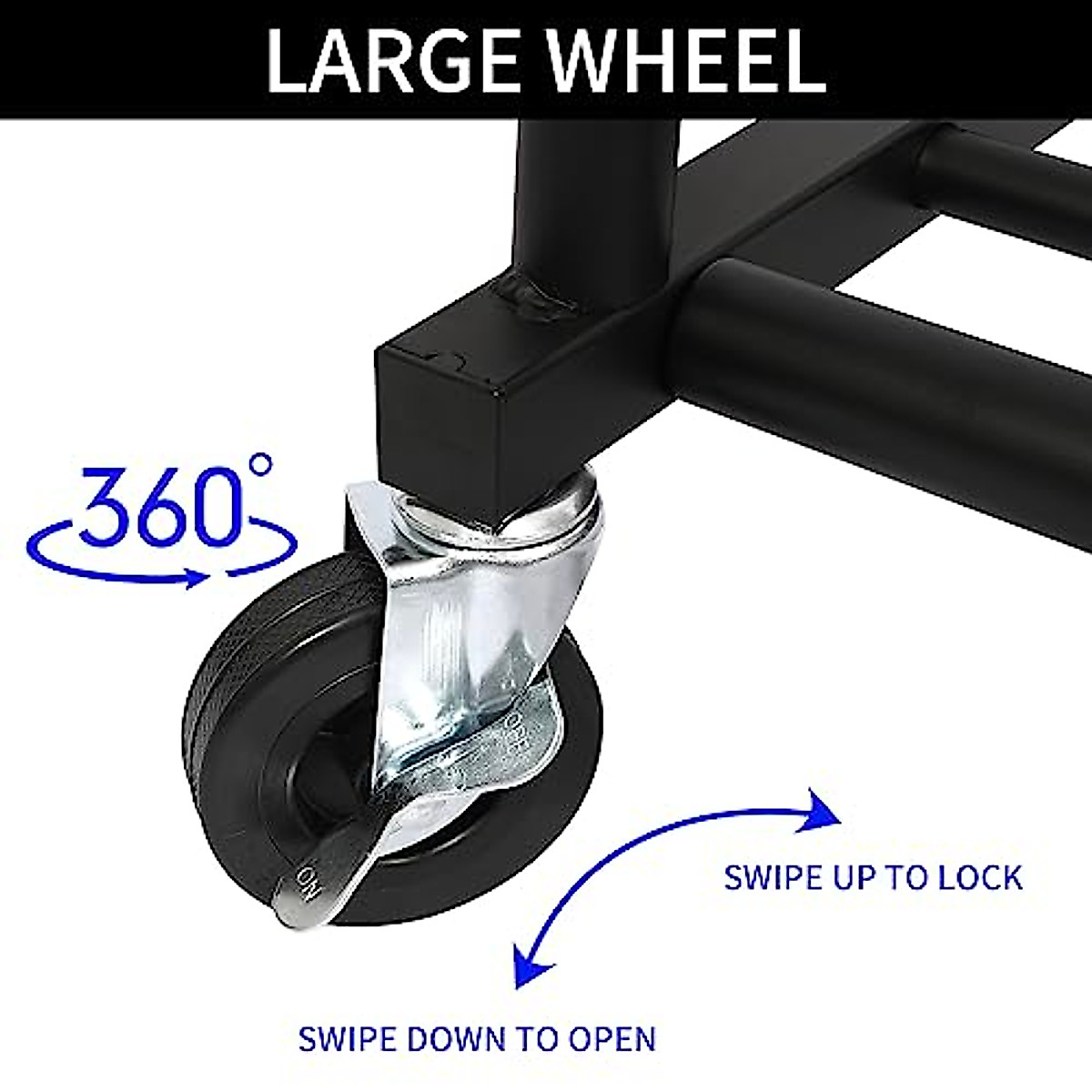 Fishat Simple Standard Freestanding Double Rod Clothing Metal Garment Rack for Hanging Clothes, Rolling Clothes Organizer on Lockable Wheels Mobile, with 2 Hooks (Black)