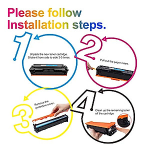 Uniwork Compatible Toner Cartridge Replacement for Canon 045 045H Cartridge 045 CRG-045H for Color imageCLASS MF634Cdw MF632Cdw LBP612Cdw MF632 MF634 Laser Printer Toner Ink, 4 Pack