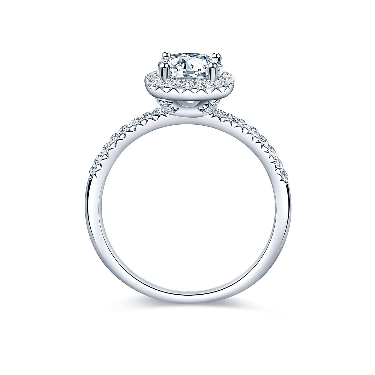 LANE WOODS 1ct Mossanite Ring D Color VVS1 Clarity Solitaire Women's Engagement Rings Wedding Band Gift