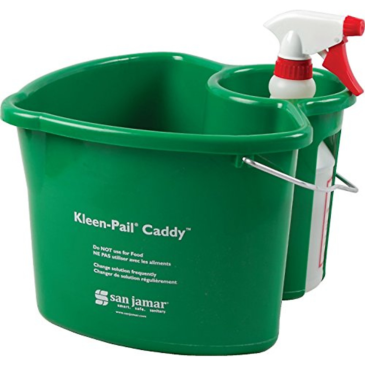 San Jamar KP500 Kleen-Pail Commercial Cleaning Caddy System, Green