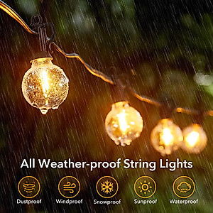 Brightown Outdoor String Lights - Connectable Dimmable LED Patio String Lights with G40 Globe Plastic Bulbs, All Weatherproof Hanging Lights for Outside Backyard Porch (100 ft-50 LED Bulbs)