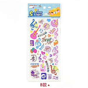 Music Bumblebees Music Notes and Instruments Stickers Type 2 - Music Student's Rewards (Pack of 10)