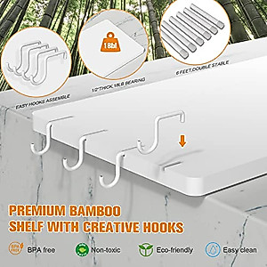JayRex Bathroom Organizer Countertop Bathroom Shelf, 3 Tier Corner Shelf Adjustable Bamboo Organizer for Bathroom Counter, Make Up, Dresser Table, Desktop Shelf (White)