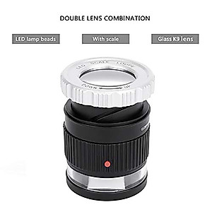 30X Jewelers Loupe, Loupe Magnifier Foldable Adjustable Focal Length, Loop Magnifier with Lights for Jewelry Gems Textile Optical Currency Coins Stamps Circuit Board