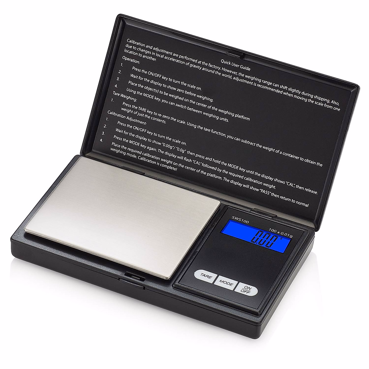 Smart Weigh Digital Pocket Gram Scale,100g x 0.01g Digital Gram Scale, Jewelry Scale, Food Scale, Kitchen Scale Black, Battery Included