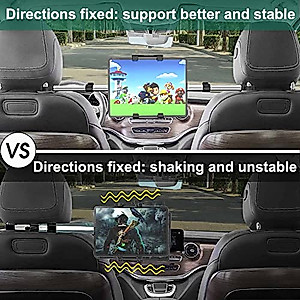 woleyi Car Tablet Mount, Headrest Tablet Holder for 4.7-12.9 in iPad Smartphone, Car Back Seat Between Tablet Stand for iPad Pro Air Mini, Samsung Tab, Fire HD, Long Road Trip Essentials for Kids