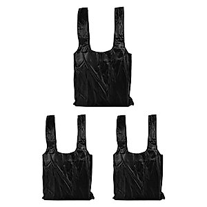 Sweda Nylon Folding Shopping Tote | Reusable Grocery Bag | Multipurpose Heavy Duty Tote | Large Capacity Eco-friendly Shopping Bag - Black