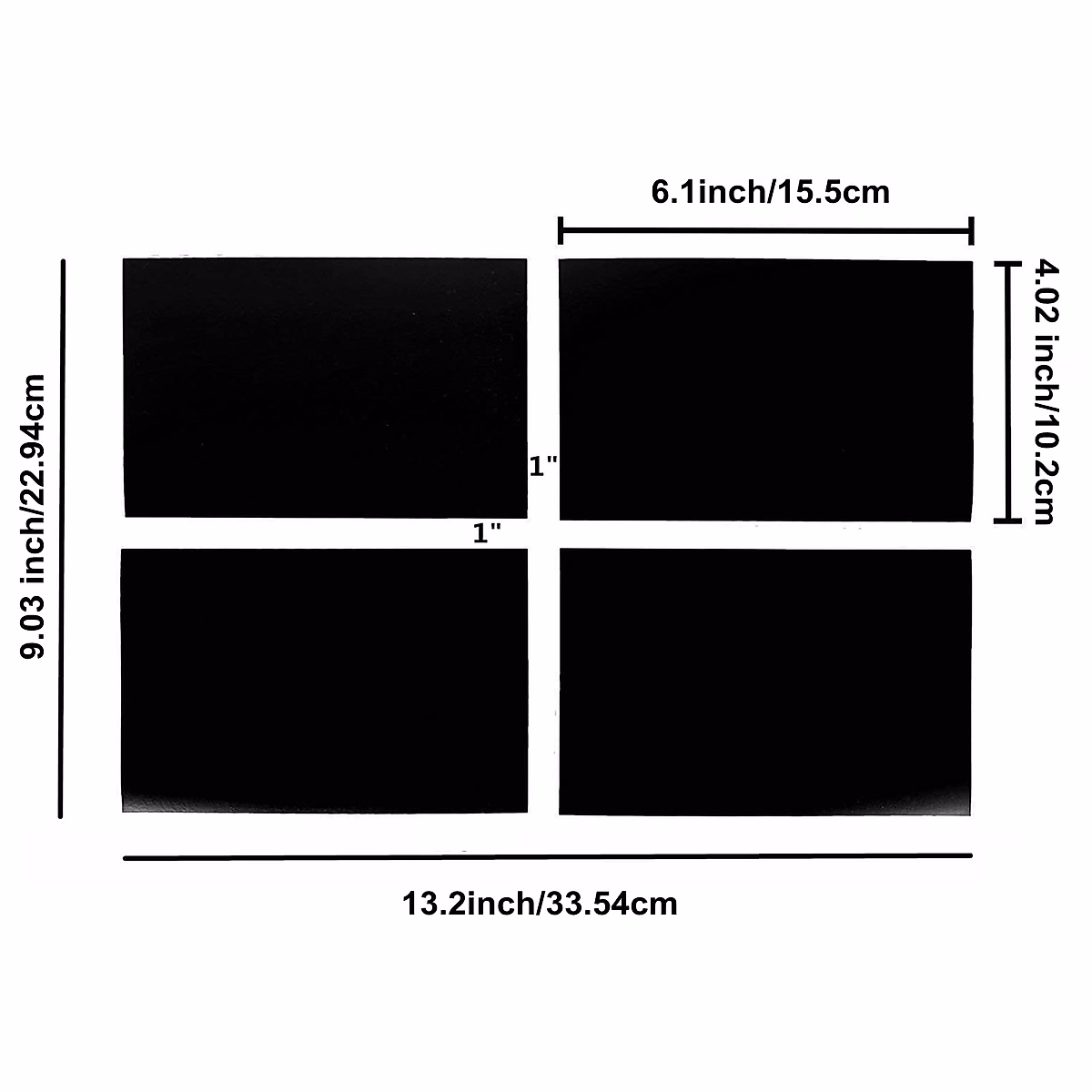 16 Panels 6" x 4" Magnetic Garage Door Windows Faux Windows Hardware Kit Garage Door Decorative Hardware for Metal Garage Door Garden Barn Door-Black