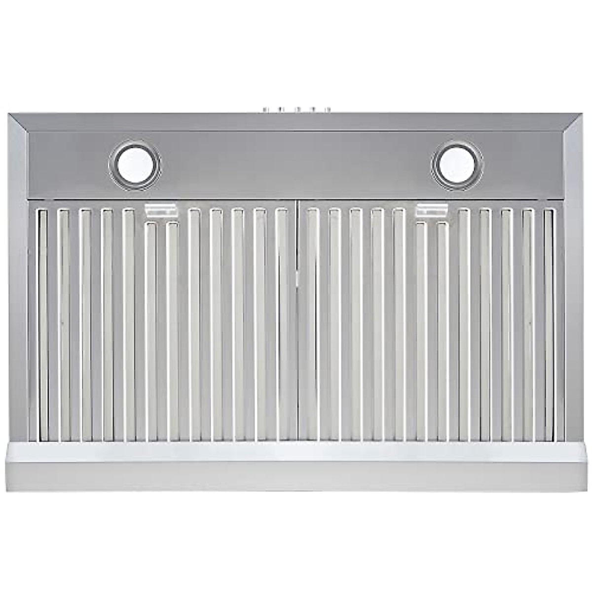HTH 30 inch Under Cabinet Range Hood in Stainless Steel, 400 CFM Dual Motor Ducted Kitchen Stove Vent Hood with 3 Speed Exhaust Fan, 6" Top Vent, Push Button, Permanent Filters