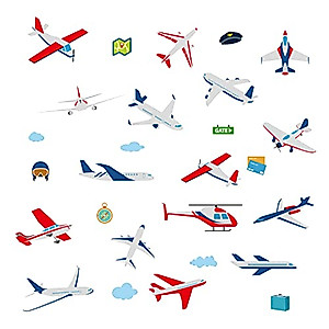 24 Sheets Airplane Temporary Tattoos, Birthday Decorations Airplane Party Favors