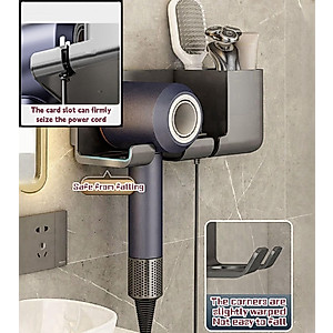 ZCYJHOT Hair Dryer Holder Wall Mounted, Self Adhesive Hair Dryer organizer Wall Mount, Blow Dryer Holder for Dyson Supersonic, Hair Dryer Stand for Bathroom
