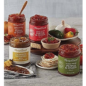 Al Amin Foods Harry and David sweet recipe pepper and onion relish 2 glass jars net wt 10 oz (283g) Red