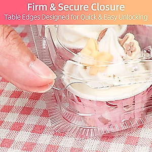 LotFancy Mini Cupcake Containers, 12 Count, 40 Pack, Dozen Clear Plastic Cupcake Holder with Detachable Lid, High Dome, BPA Free