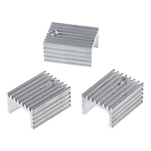 Jienk 30Pcs TO-220 Aluminum Heatsink & Insulator/Mounting Kits for MOSFET Transistor, 3 Different Size TO-220 Heatsink 10 Each+ 30 Screws + 30 Screw Washer +30 Insulator Rubberized Silicone