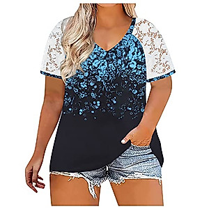 Off The Shoulder Tops for Women Generic 2023 Women's Hide Fat Short Sleeve Tops Yellow Crop Short Red Lace Dresses for Women Summer Tops