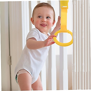 ibasenice 8 Pcs Stand up Ring Walking Assist Tools Xpen Playpen for Babies and Toddlers Arm Strength Ring Pullups Big Playpen Bed Stand up Assistant Baby Crib Diaper Plastic