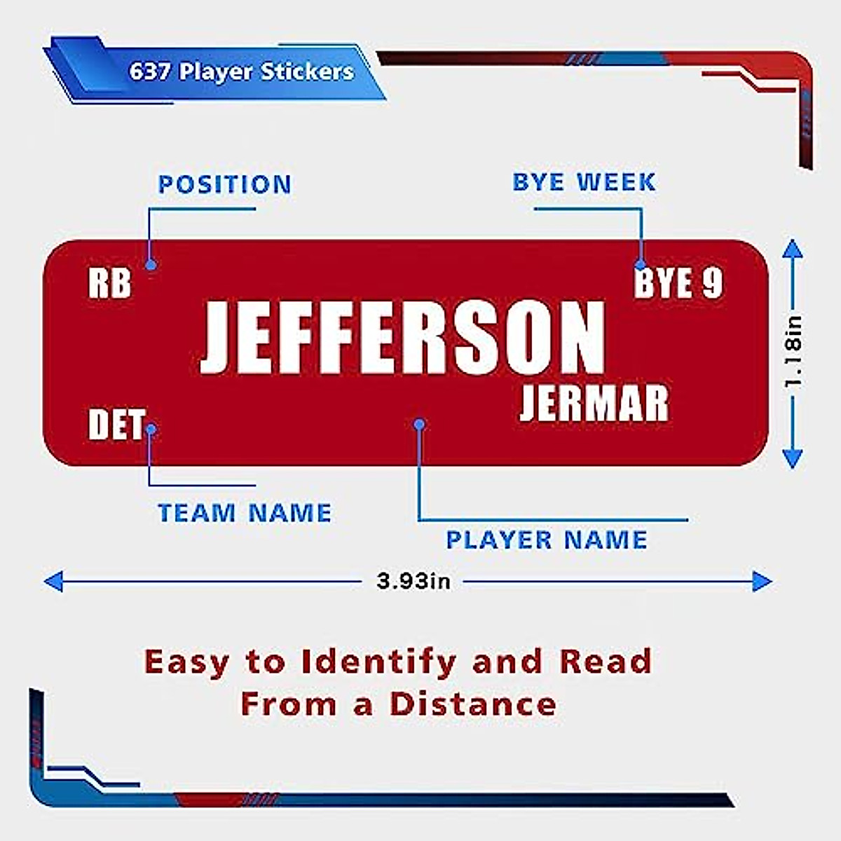 Extra Large 6FT x 4FT Fantasy Football Draft Board 2023-2024 Kit with 637 Player Stickers, 14 Teams, 20 Rounds, 2023 Fantasy Football Draft kit Premium Color Version for Home Office Sport Club Bar