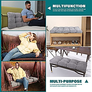 mudilun Bench Cushion,Indoor Anti-Slip Patio Seat Cushion, Kitchen Furniture Chair Cushions for Floating Windows, Rocking Chairs, Dining (36x14x4, 【Chenille】 Blue)