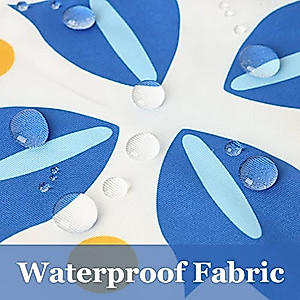 cygnus Outdoor Pillow Covers 18x18 Waterproof Patio Pillows Boho Flower and Colorful Stripe Summer Outside Pillows for Funiture Garden Picnic Set of 4,Blue and Yellow