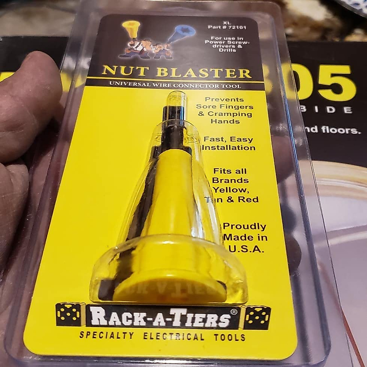 Rack-A-Tiers Nut Blaster - Tighten Wire Nuts with Drill, Universal Wire Connector Drill Bit Attachment, Twist Wire Nuts with Your Drill (XL) (72101)