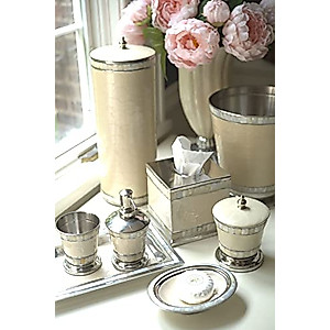 Julia Knight Classic 5.5" Covered Canister Snow Bath Collection, One Size