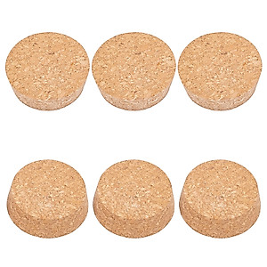 BENECREAT 6Pcs Cork Bottle Stoppers, Tapered BurlyWood Wooden Wine Bottle Cork Stoppers for Wine Beer Bottle Crafts, 2.5inch in Diameter