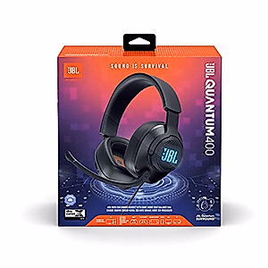 JBL Quantum 400 - Wired Over-Ear Gaming Headphones with USB and Game-Chat Balance Dial - Black