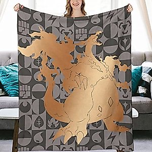 Fluffy Cozy Fleece Blanket with Vibrant Colors and Cute Design, Soft and Warm Throw Blanket for Couch Sofa Office - 50x60 Inches