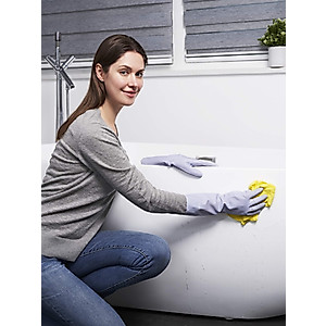 LANON 3 Pairs wahoo Skin-Friendly Cleaning Gloves, Unlined Dishwashing Kitchen Gloves, Reusable, Non-Slip, Icelandic Blue, Small